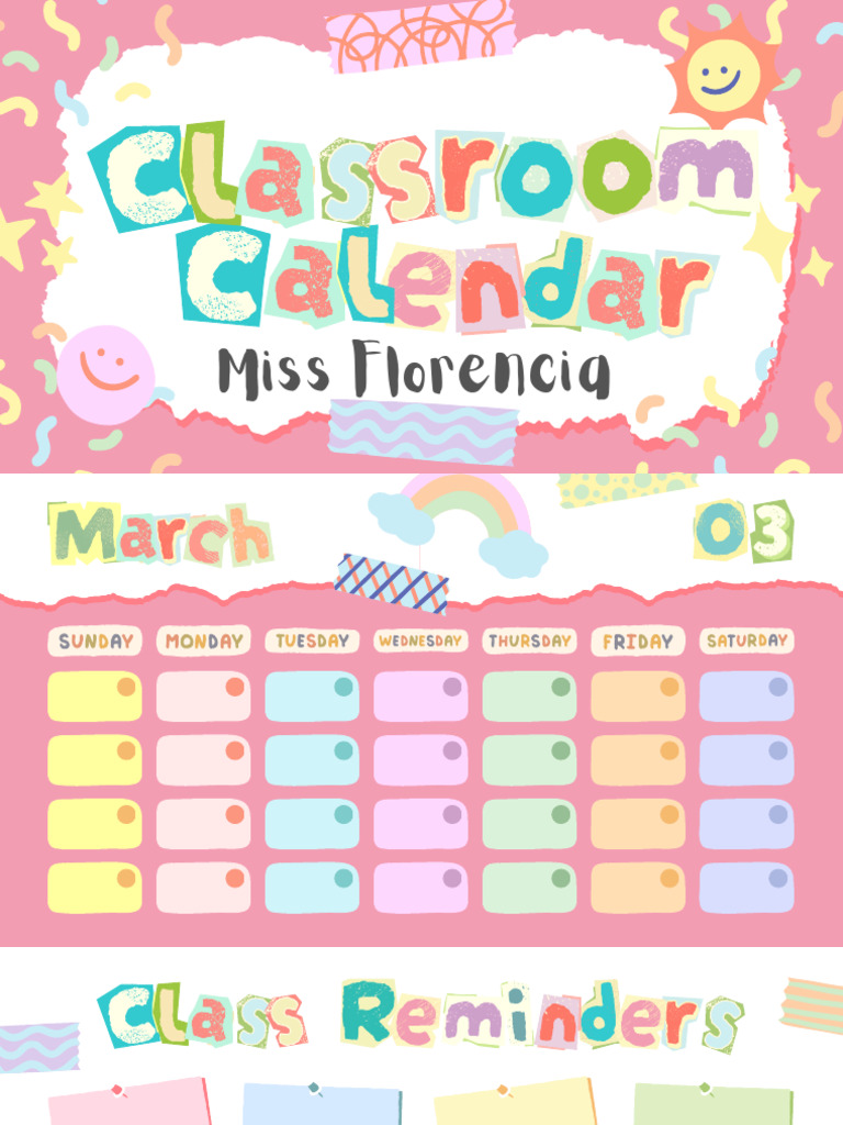 Back to School Undated Calendar Planner Presentation in Colorful and ...