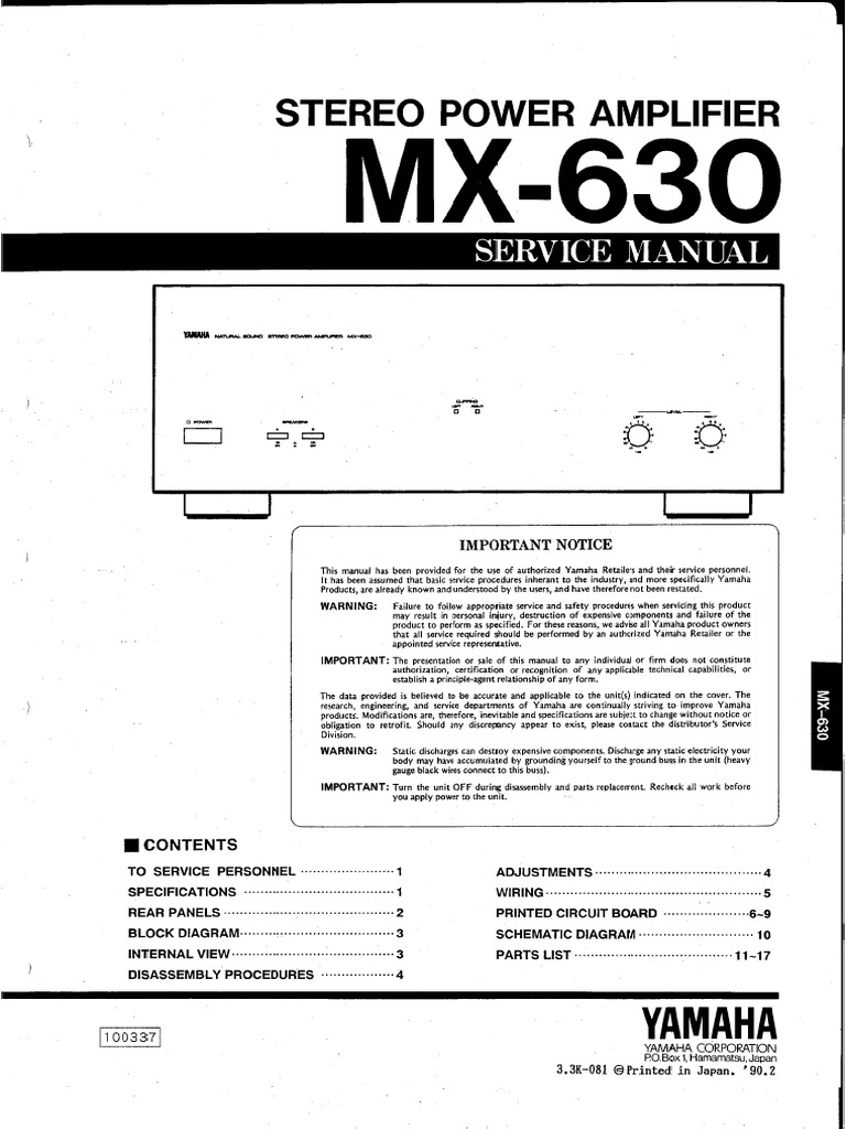 Yamaha Mx-630 SM | PDF