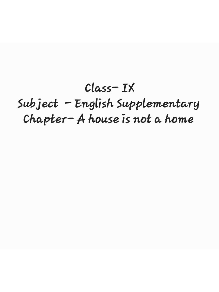 Class 9 English Supplementary | PDF