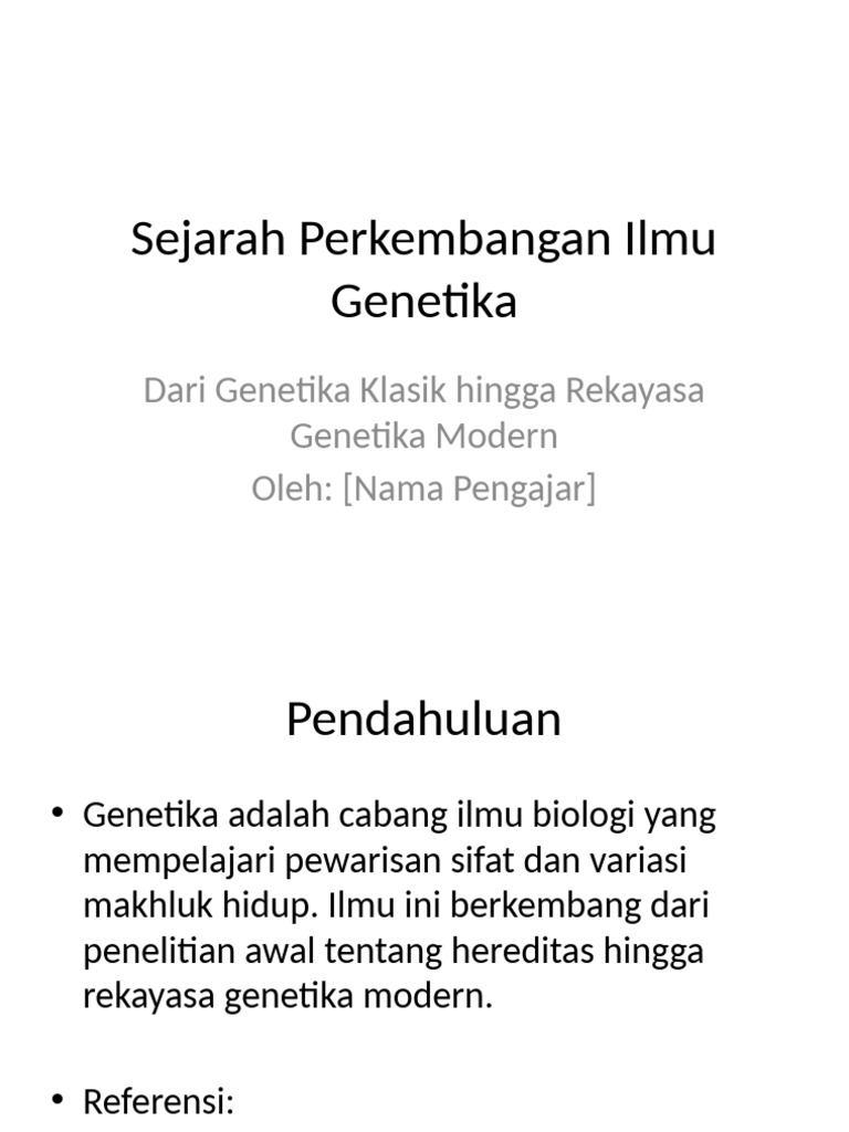 Sejarah Perkembangan Ilmu Genetika Updated | PDF
