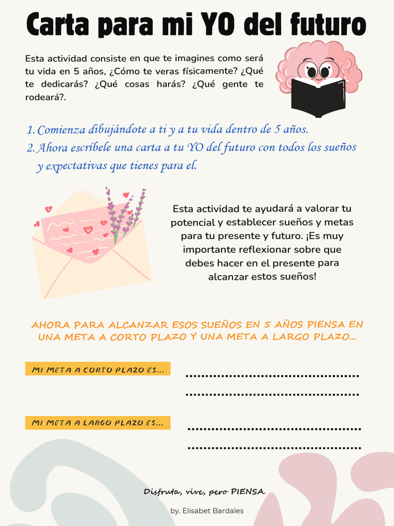 Carta a mi YO del futuro: Reflexiones y metas | PDF