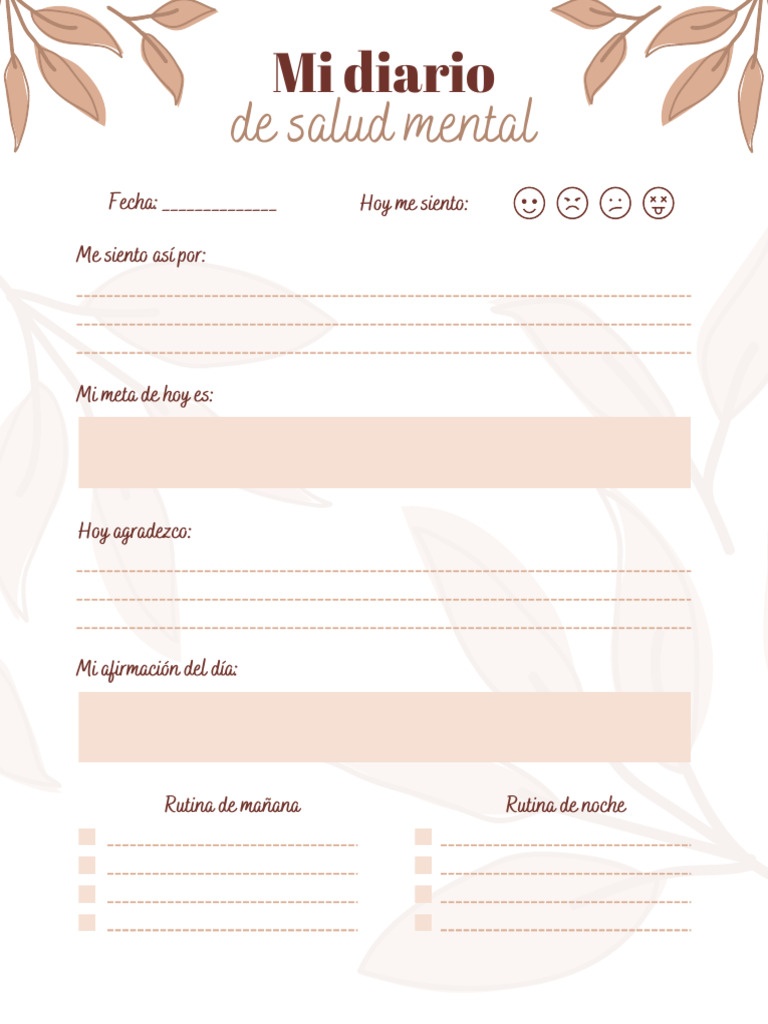 Diario de Salud Mental Diario | PDF