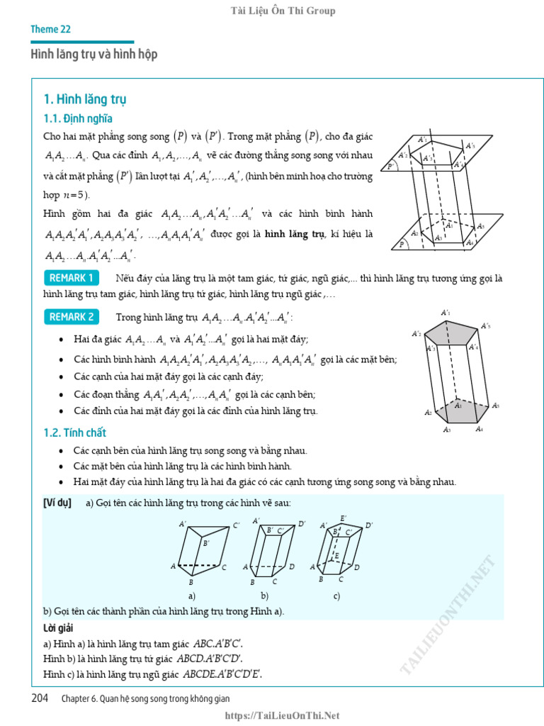 Theme 22. Hình Lăng TR Và Hình H P | PDF