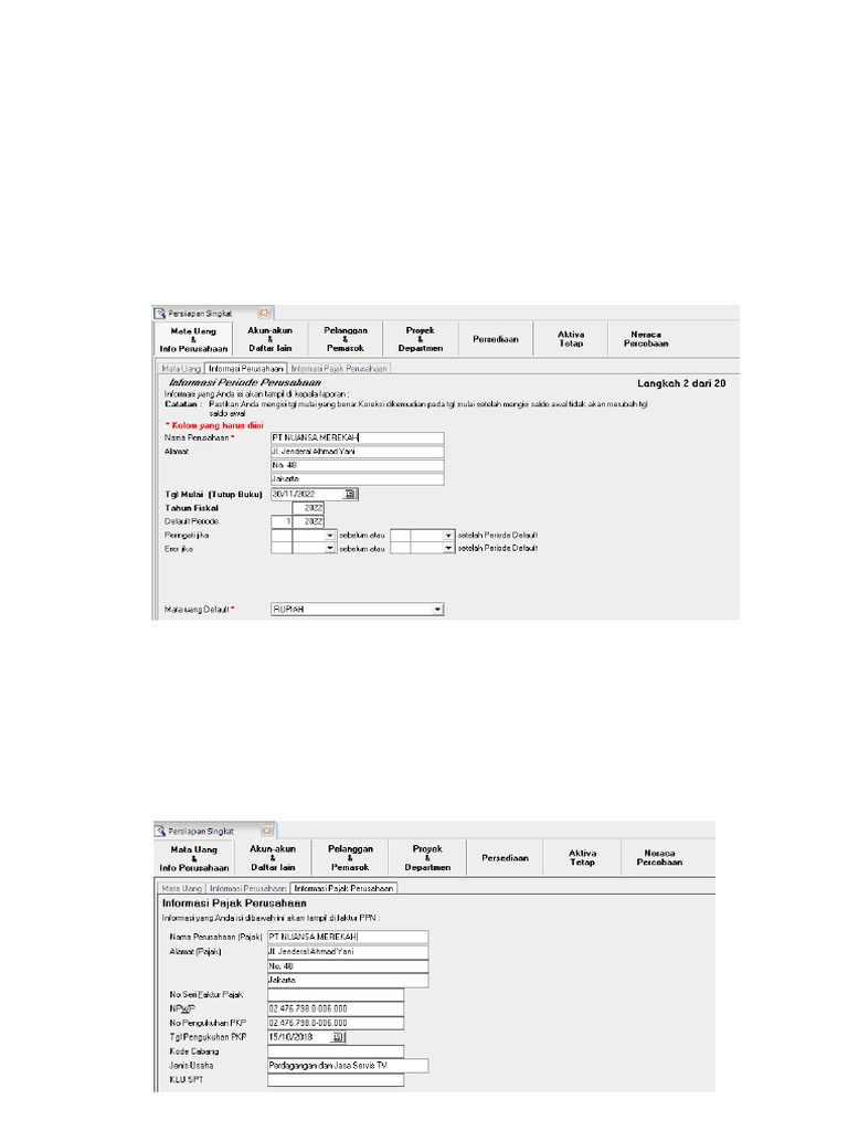 Informasi Pajak Perusahaan dan KLU SPT | PDF