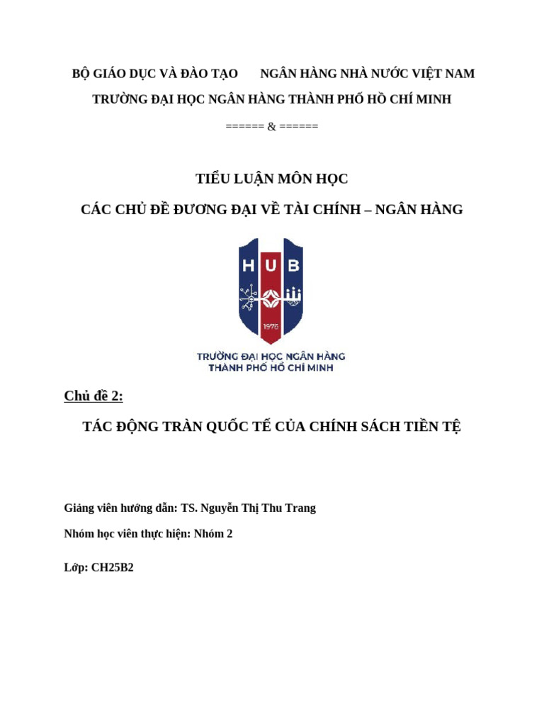 BÀI TẬP NHÓM 2 - TÁC ĐỘNG TRÀN QUỐC TẾ CỦA CSTT | PDF