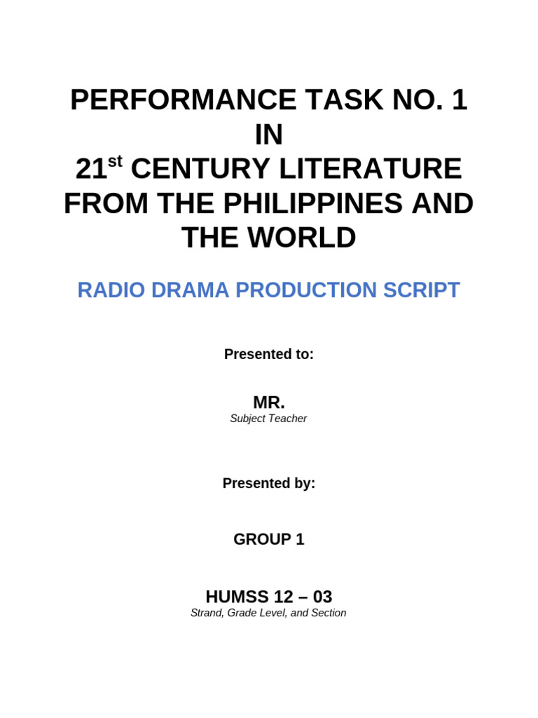 Ilocano Radio Drama Script Template | PDF