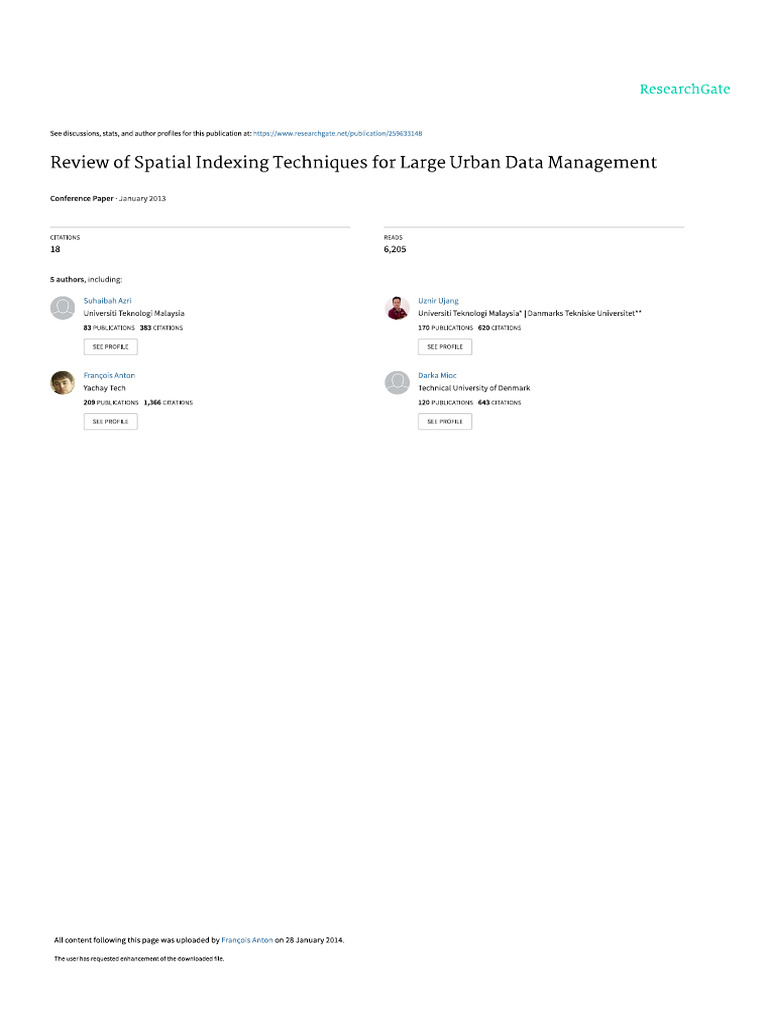 Spatial Indexing For Large Urban Data Management | PDF
