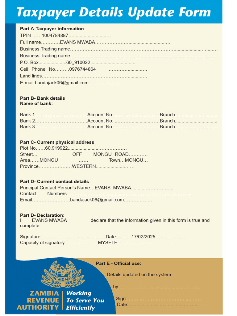 Taxpayer Details Update form LTO (1).docx - Google Docs | PDF