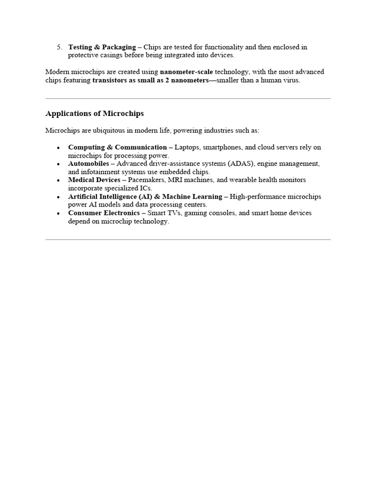 Types and Applications of Microchips | PDF
