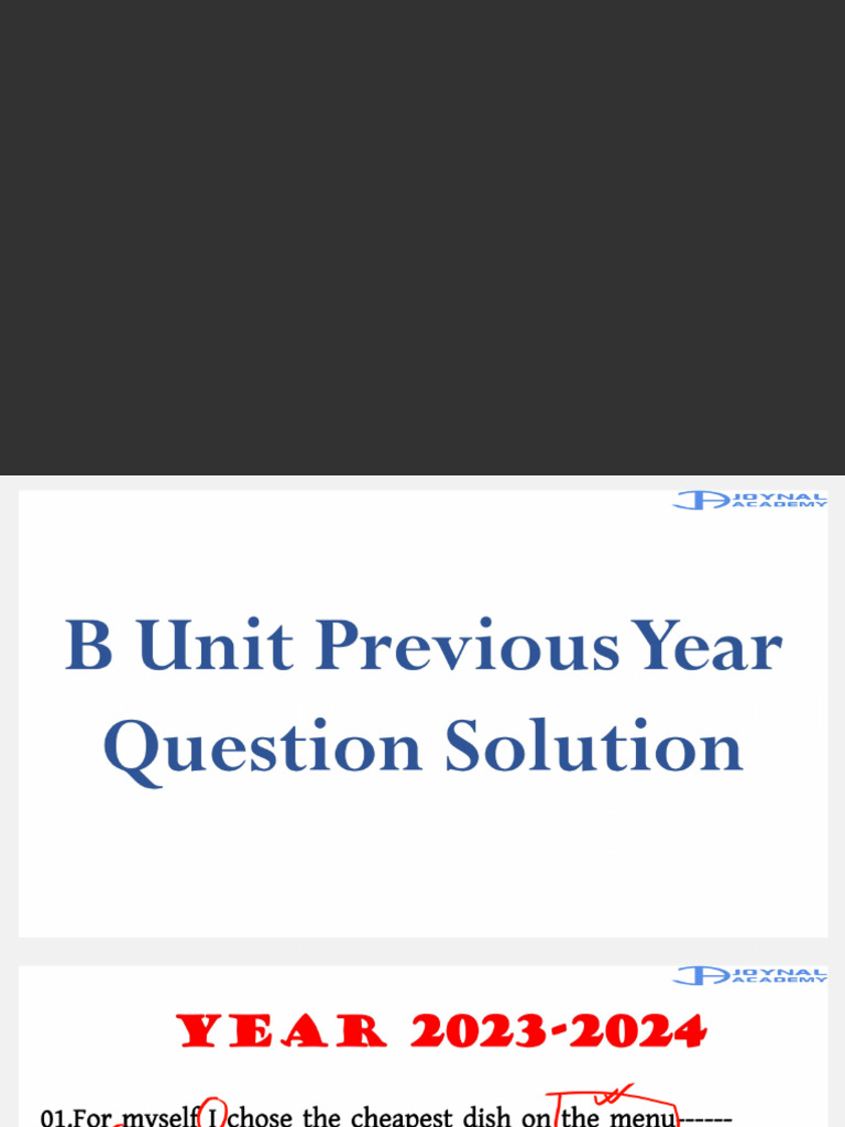 B Unit Class 1 | PDF
