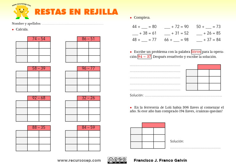 Fichas de Restas Recursos Ep 2 | PDF