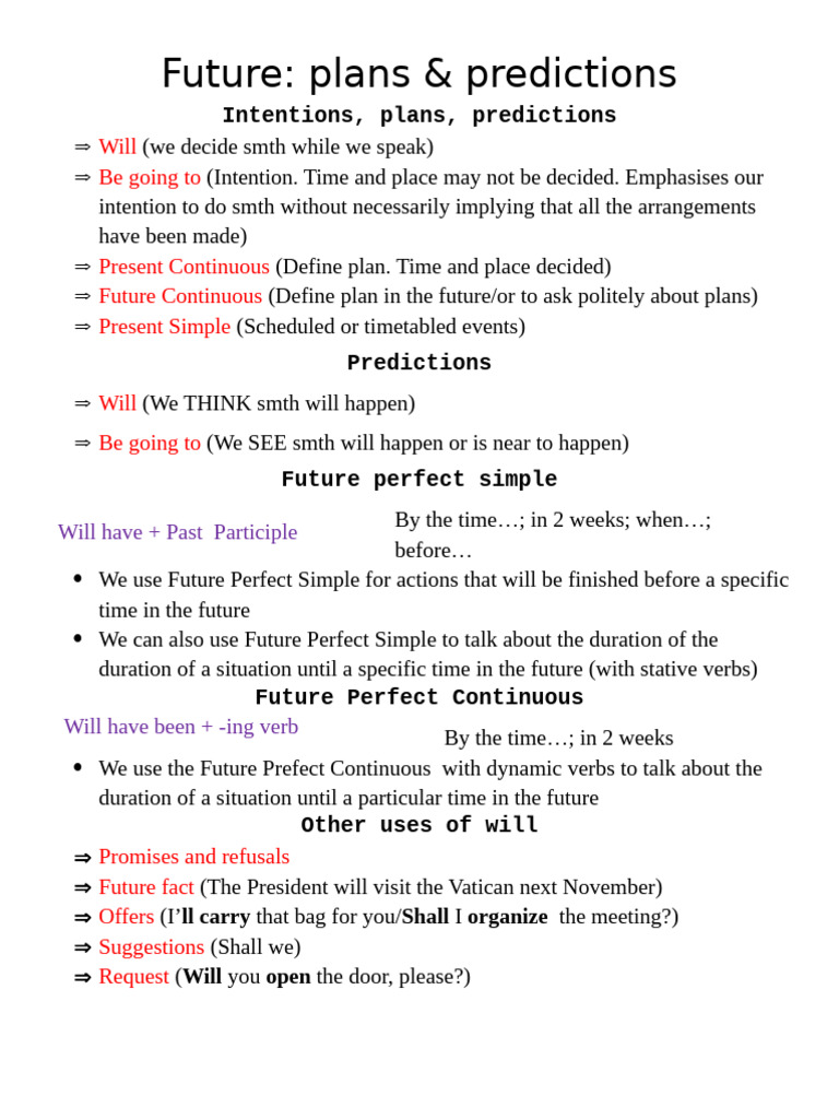 Future Plans & Predictions | PDF