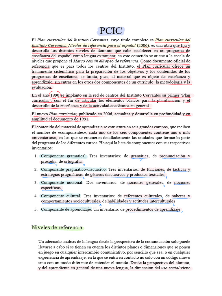 MCER y PCIC PDF | PDF | Aprendizaje | Plan de estudios