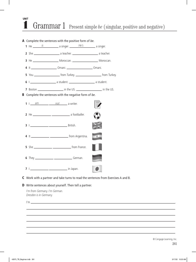 Present Simple 'Be' Grammar Practice | PDF