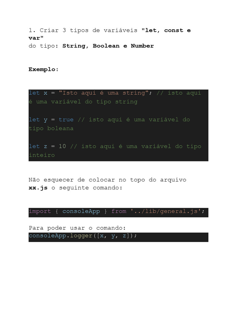 Variáveis em JavaScript: let, const, var | PDF