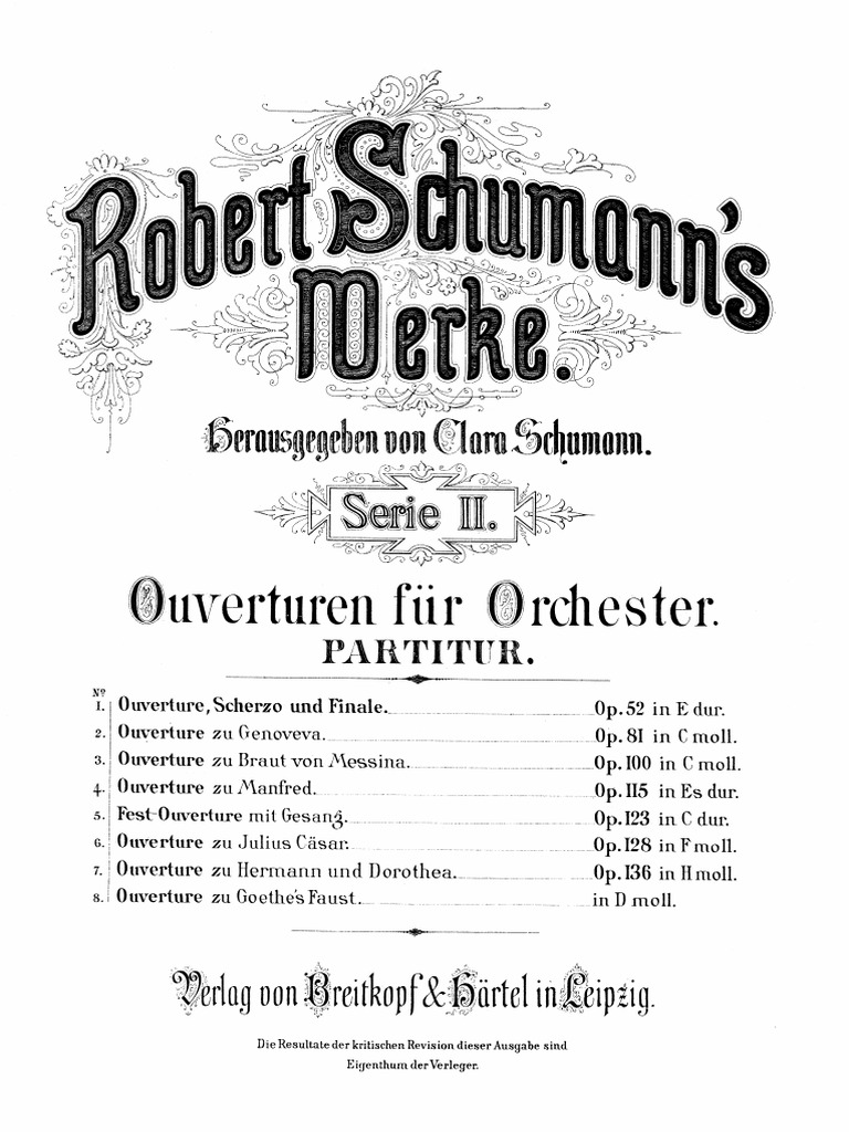 Schumann, Robert Werke Breitkopf Gregg Serie 2 RS 5 Op 52 Scan | PDF