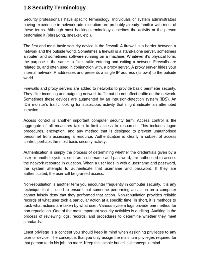 1.8 Security Terminology | PDF | Information Security | Security Hacker