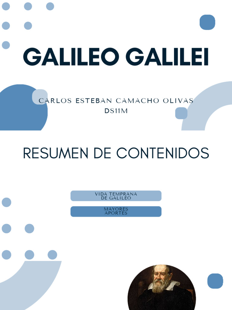 Aportes de Galileo Galilei a la Ciencia | PDF | Galileo Galilei ...