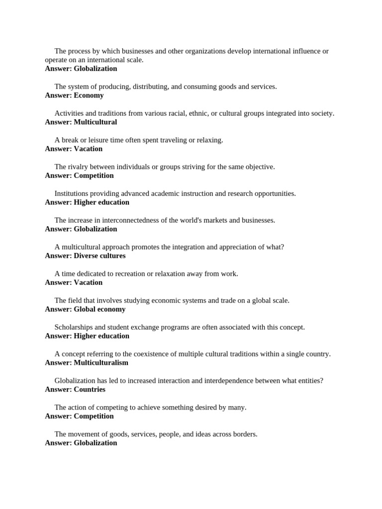 Key Concepts of Globalization and Economy | PDF | Globalization ...