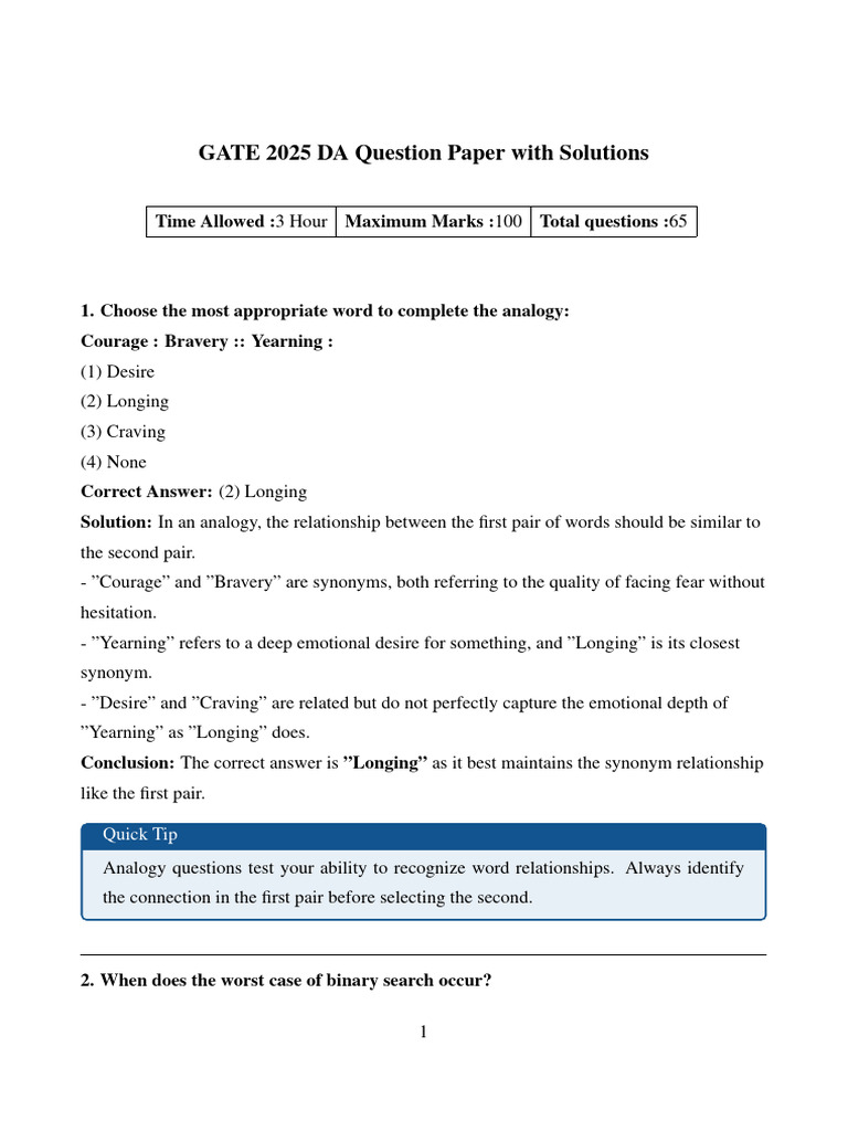 Gate 2025 Memory Based 1 | PDF | Algorithms And Data Structures ...