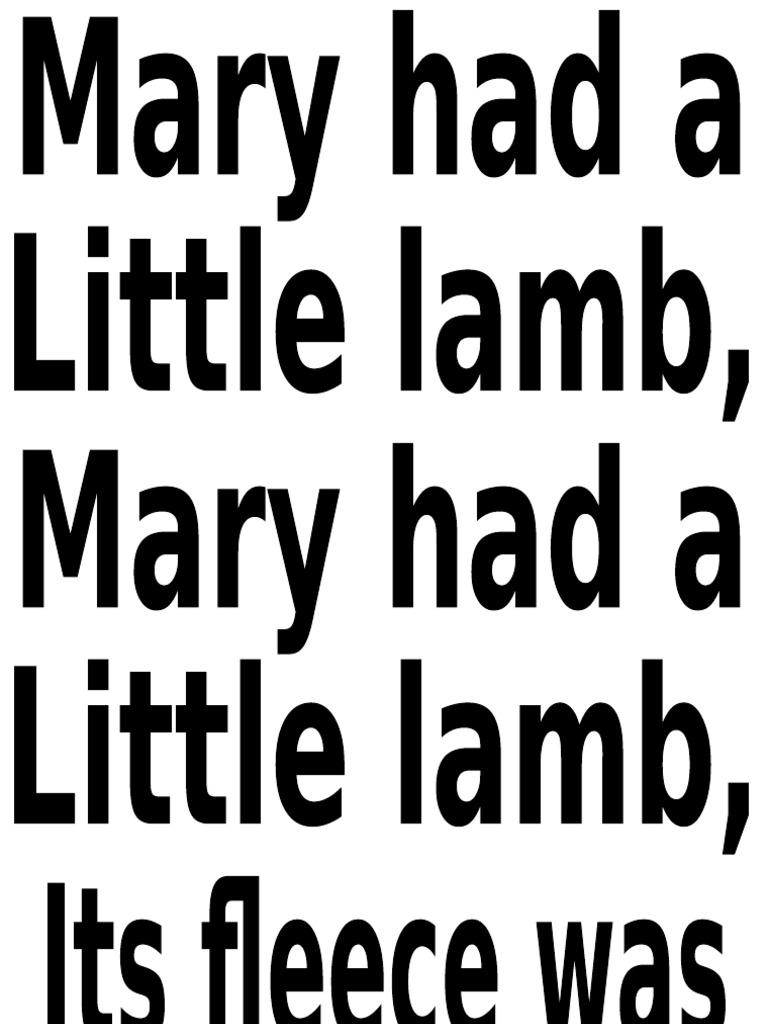 Mary Had a Little Lamb | PDF