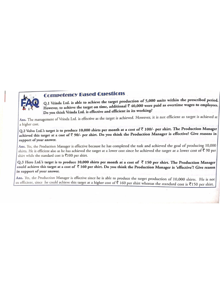 Unit 1 Competency Based Questions | PDF