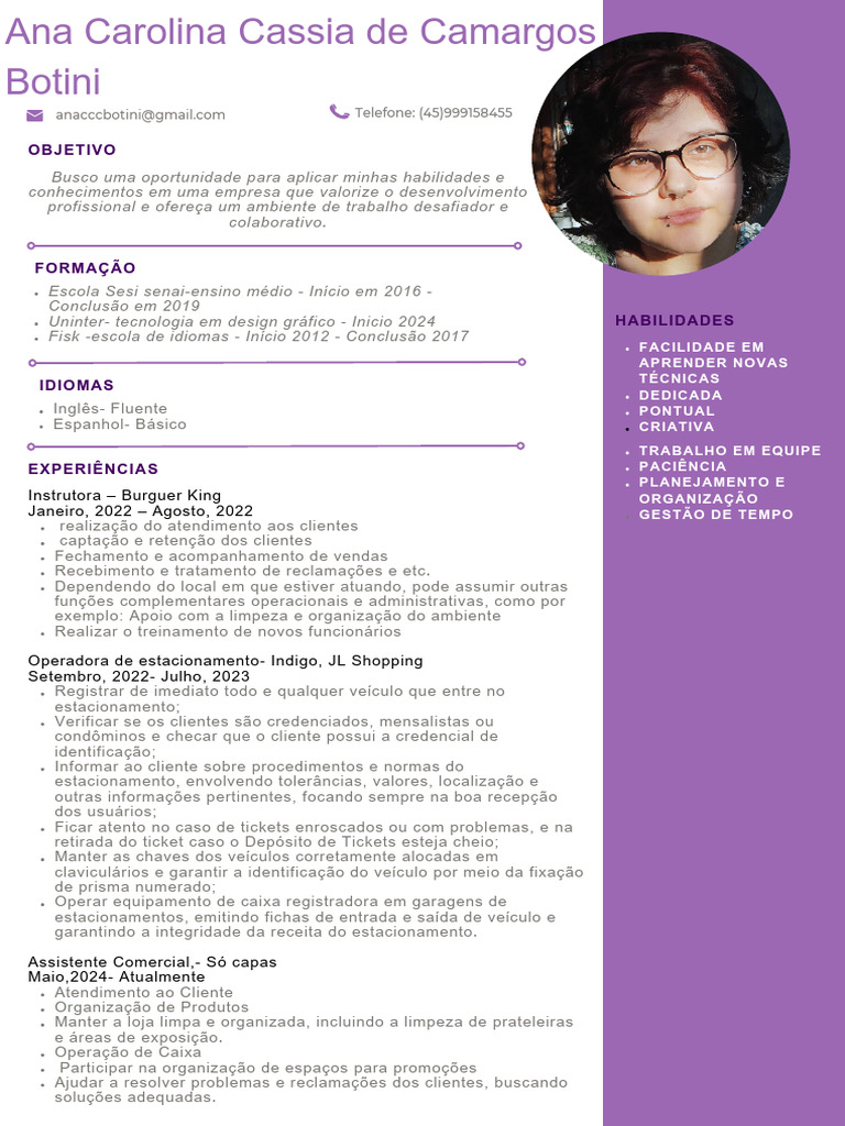 Currículo Administração Mulher (2) | PDF