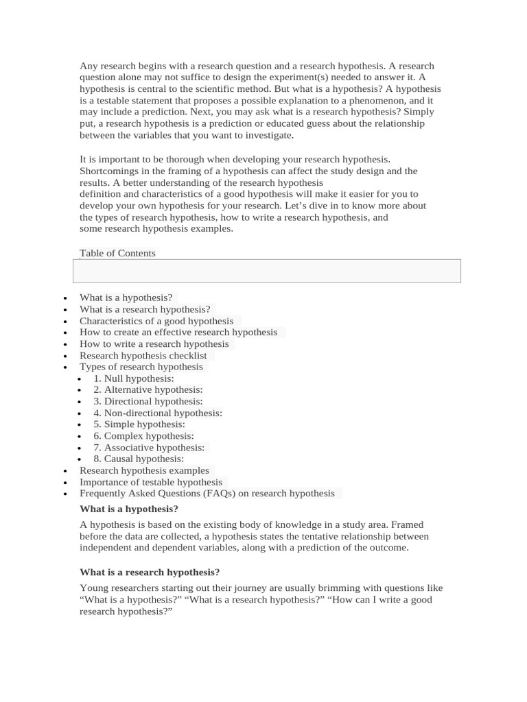 Hypothesis | PDF | Hypothesis | Null Hypothesis