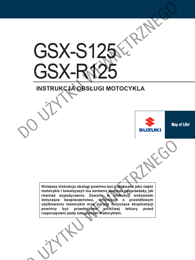 Wewn Trznego: GSX-S125 GSX-R125 | PDF