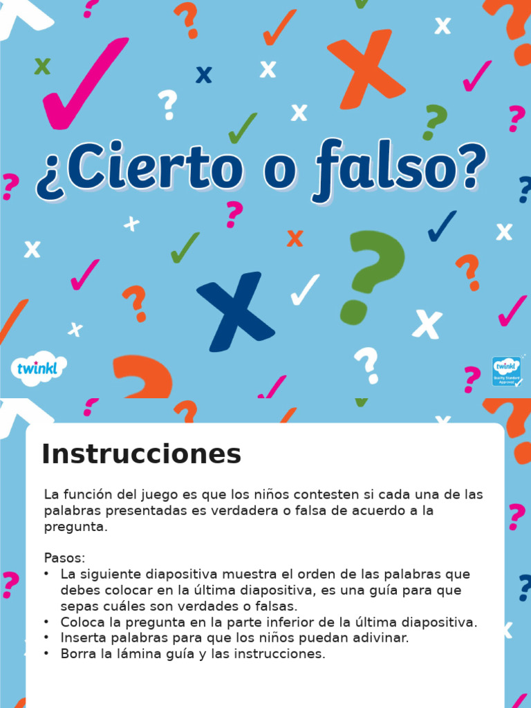 Sa L 351 Powerpoint Juego Interactivo Iquestcierto o Falso Ver 1 | PDF