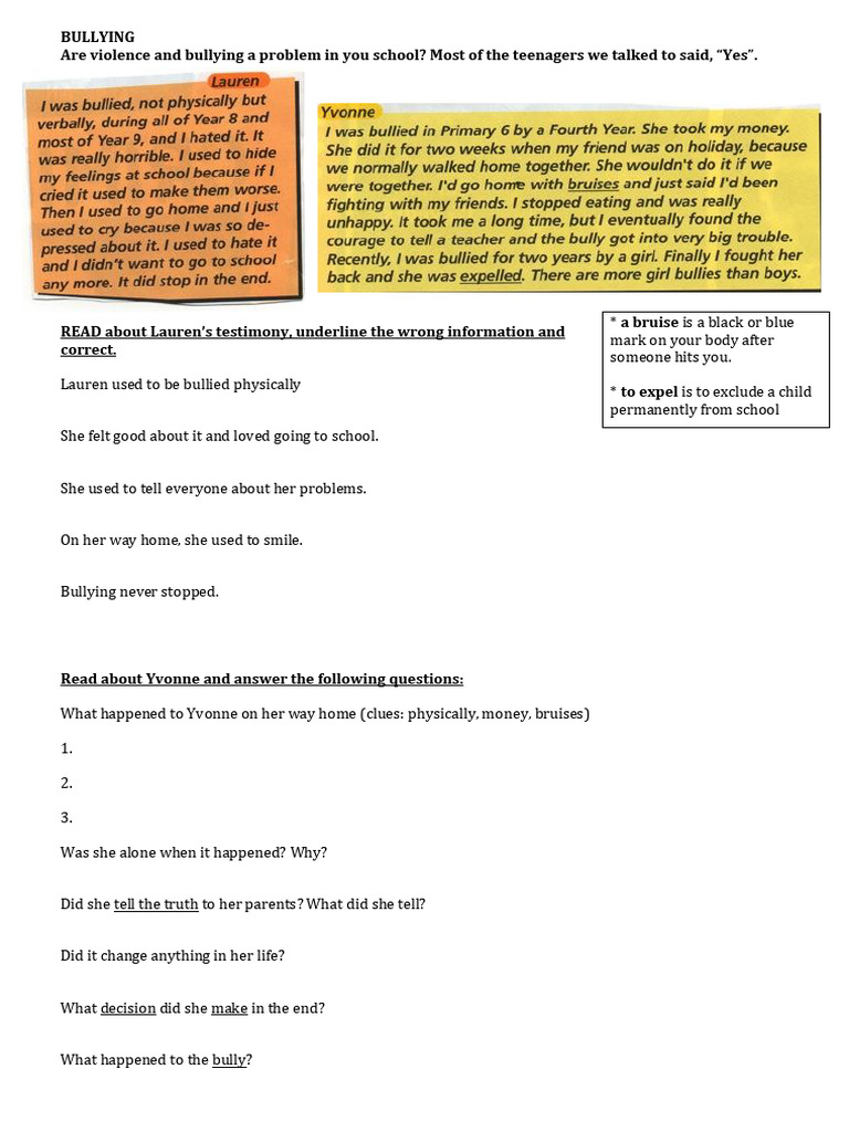 4 CE Bullying at School | PDF