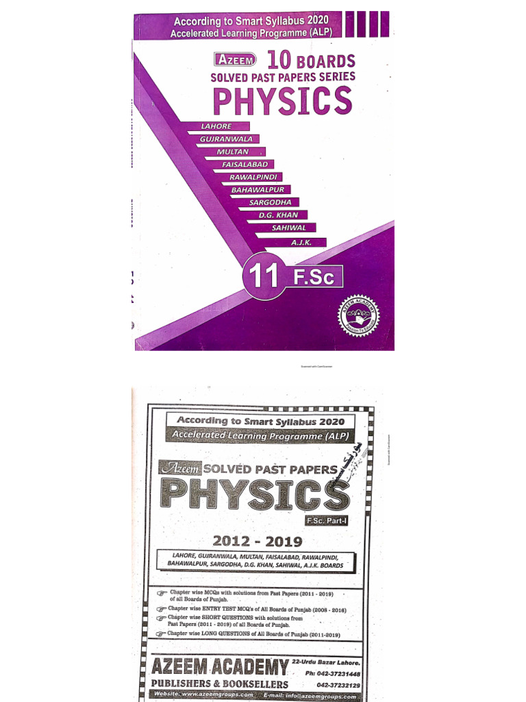 Azeem ALP Physics 1st Year Past Papers | PDF