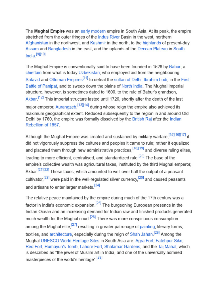Mughal Empire - Copy | PDF | Mughal Empire