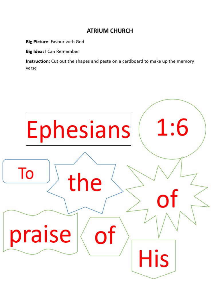 Memory Verse Puzzle Cut Out Ephesians | PDF