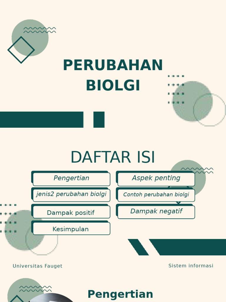 Ciri dan Contoh Perubahan Biologi | PDF