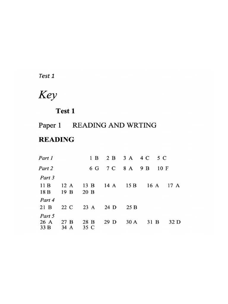 Key Test 1 + 4 | PDF