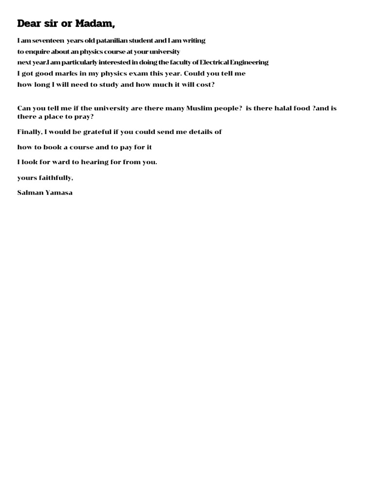 Dear Sir Madam, PDF | PDF