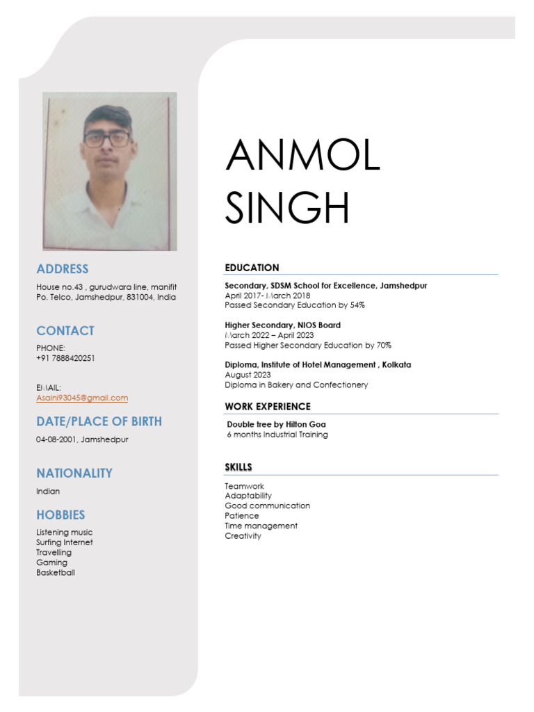 Anmol Singh Resume | PDF