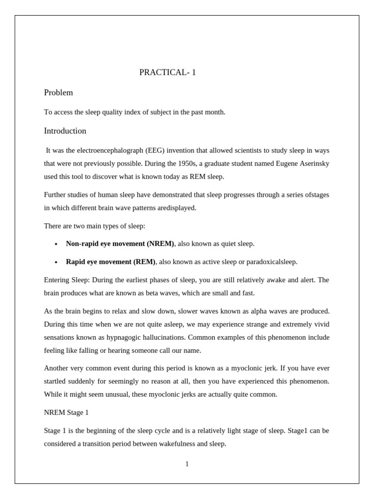 Saloni Chhabra (Sleep Practical) | PDF | Sleep | Rapid Eye Movement Sleep