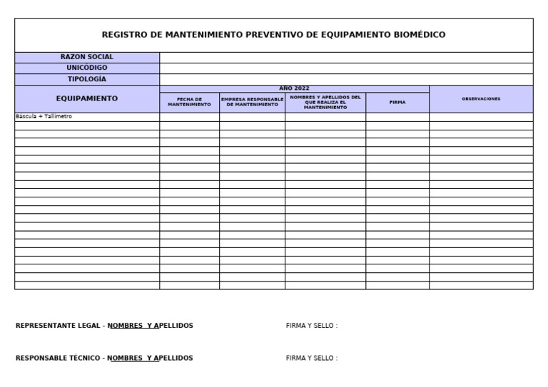 9.-Registro de Mantenimiento Preventivo de Equipamiento Biomédico | PDF