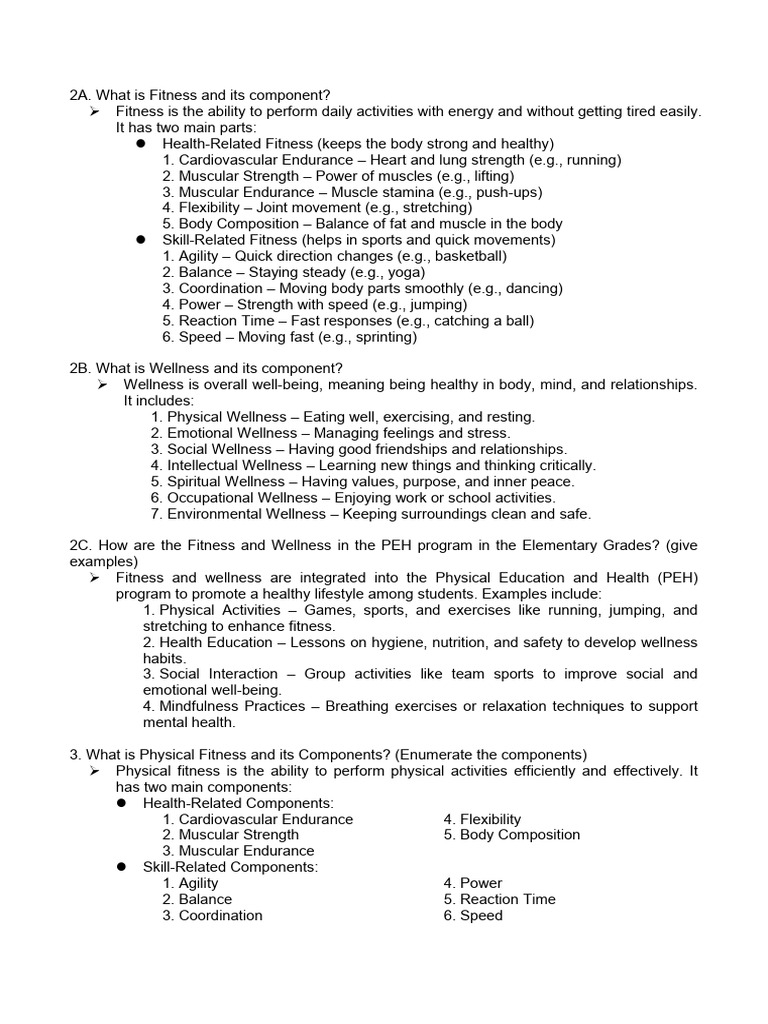 Fitness and Wellness in Elementary Education | PDF | Physical Fitness ...