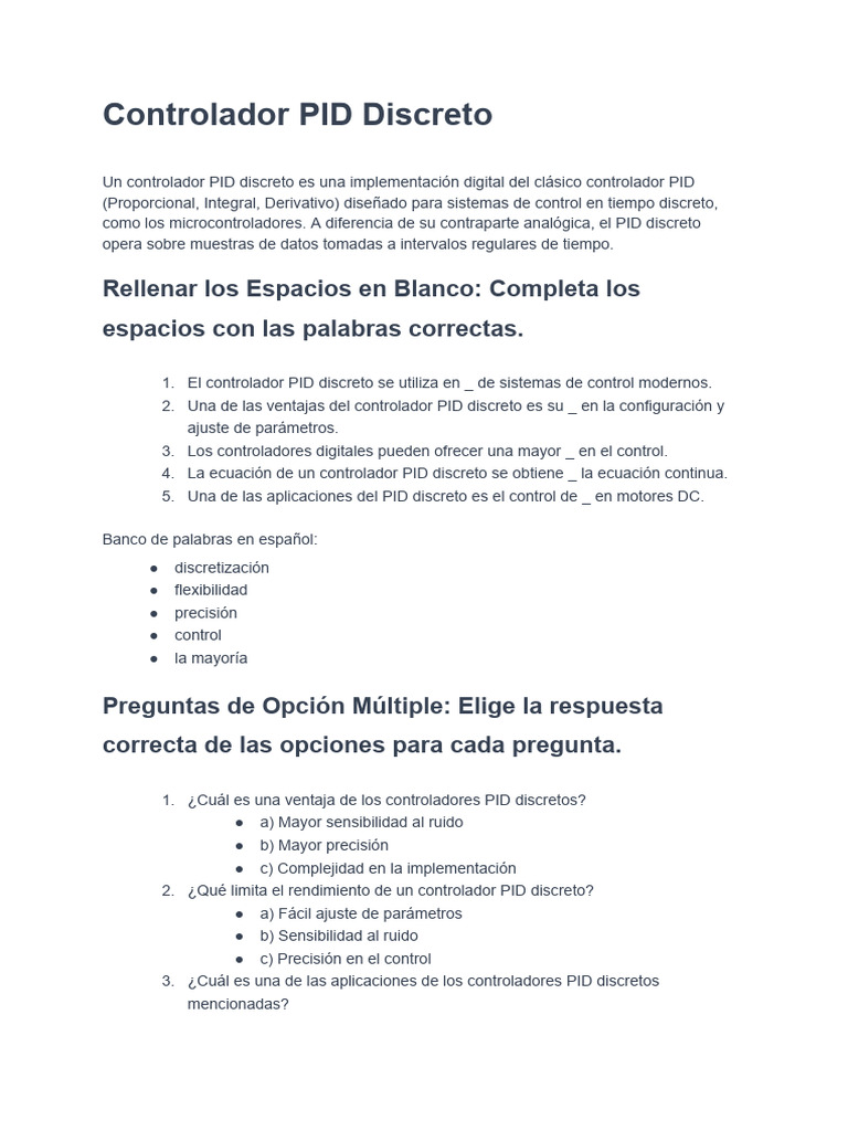 Isaac Lopez - Controlador PID Discreto | PDF | Sistema de control ...