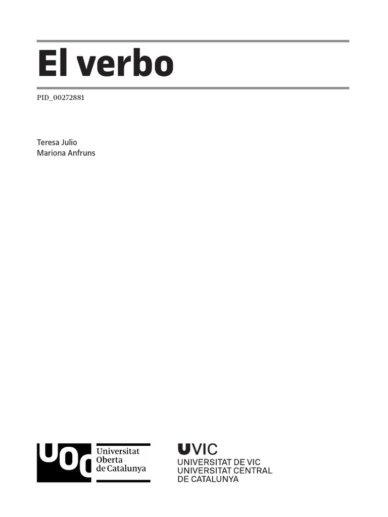 MÓDULO 5 EL VERBO | PDF | Verbo | Conjugación gramatical