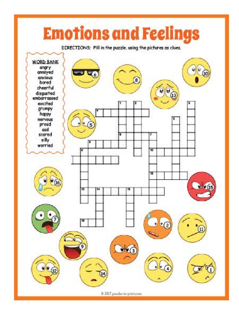 Emotions Crossword | PDF