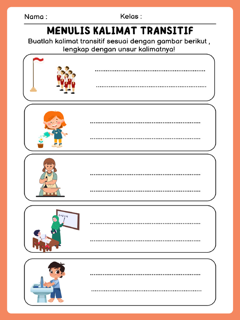 LKPD Bahasa Indonesia Kelas 4 - Kalimat Transitif Dan Intransitif | PDF