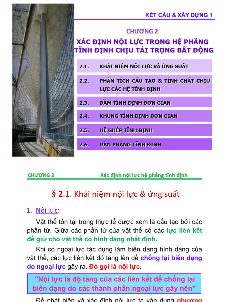 3.KC&XD1-Nội Lực Trong Hệ Tĩnh Định | PDF