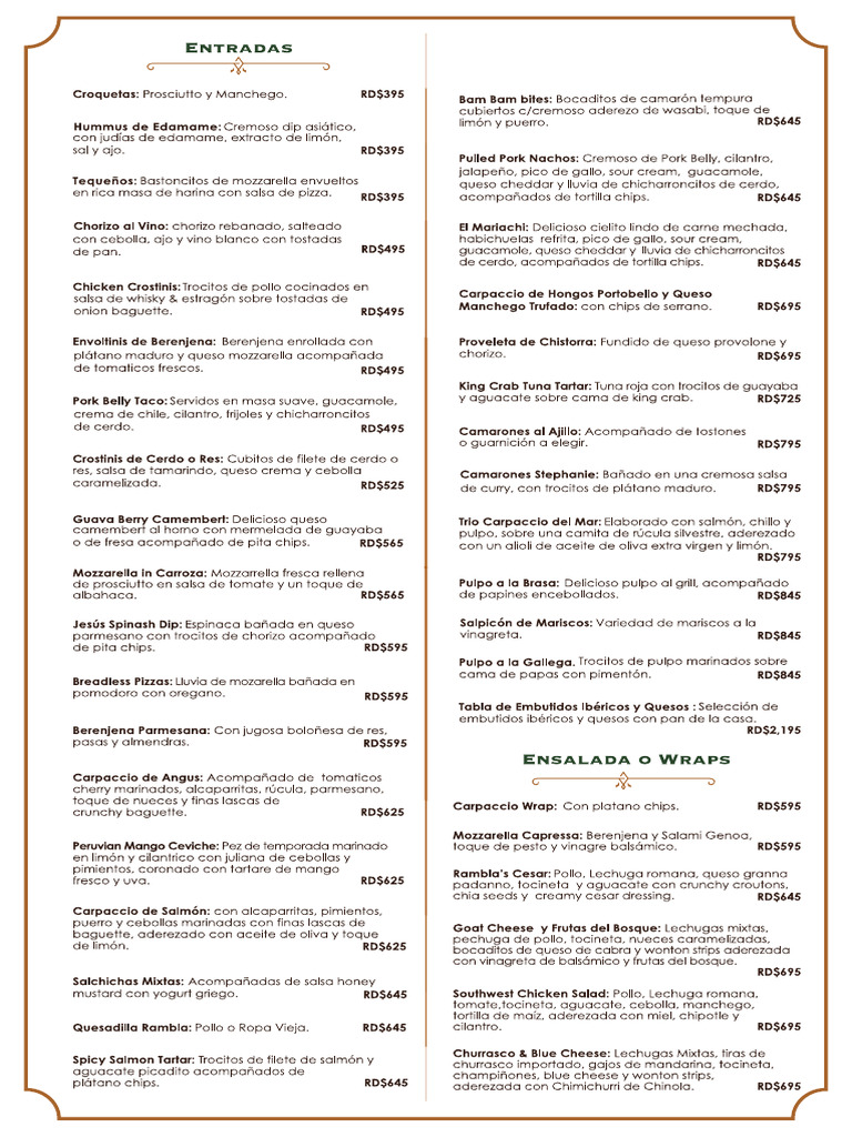 MENU LA RAMBLA Nov. 2024 | PDF