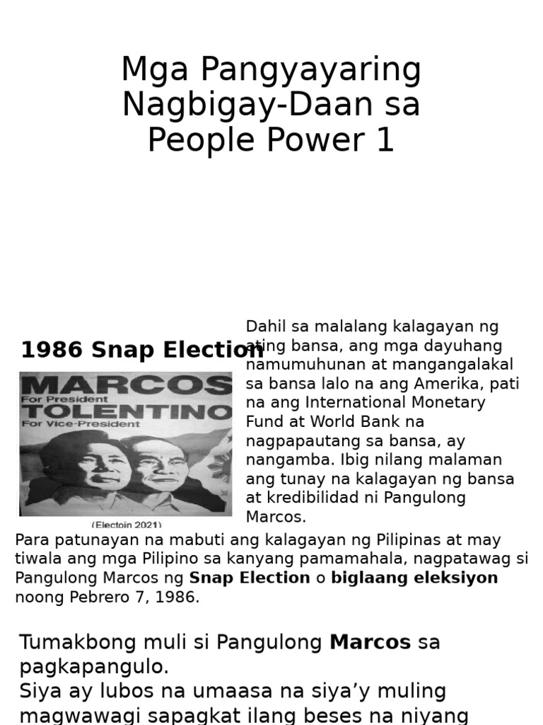 Mga Pangyayaring Nagbigay-Daan Sa | PDF