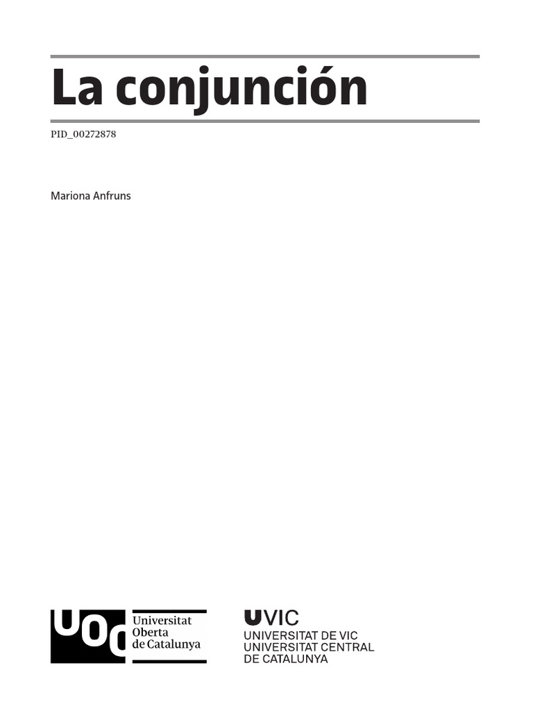 Módulo 7 La Conjunción | PDF | Gramática | Mecánica del lenguaje