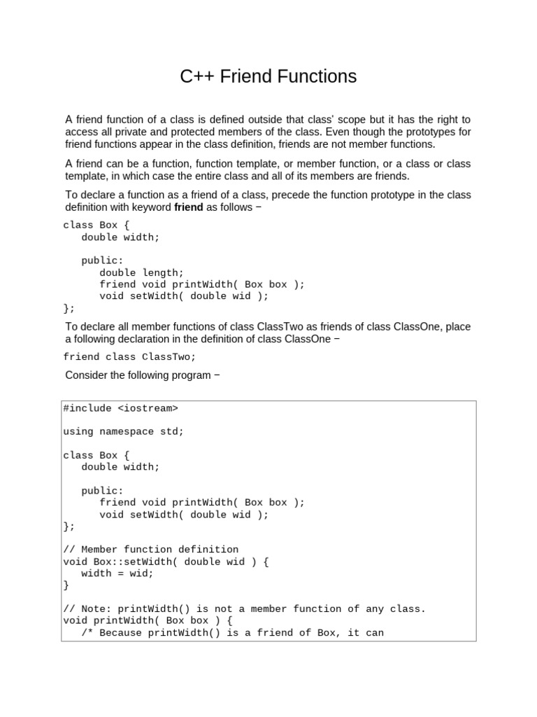 Friend Function | PDF